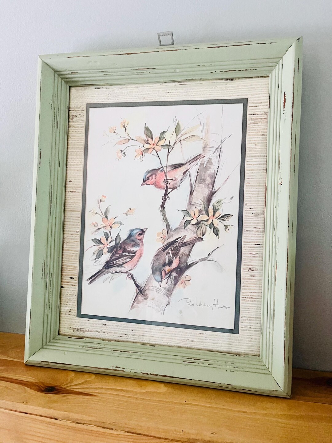 Birds in Tree 1980s Watercolor Print Paul Whitney Hunter With Painted ...
