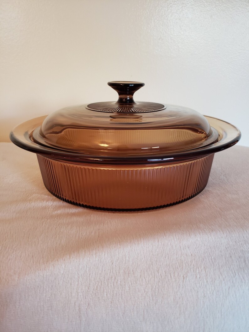 Vision Corning Pyrex Amber Ribbed 2.5 Quart Casserole Bake | Etsy