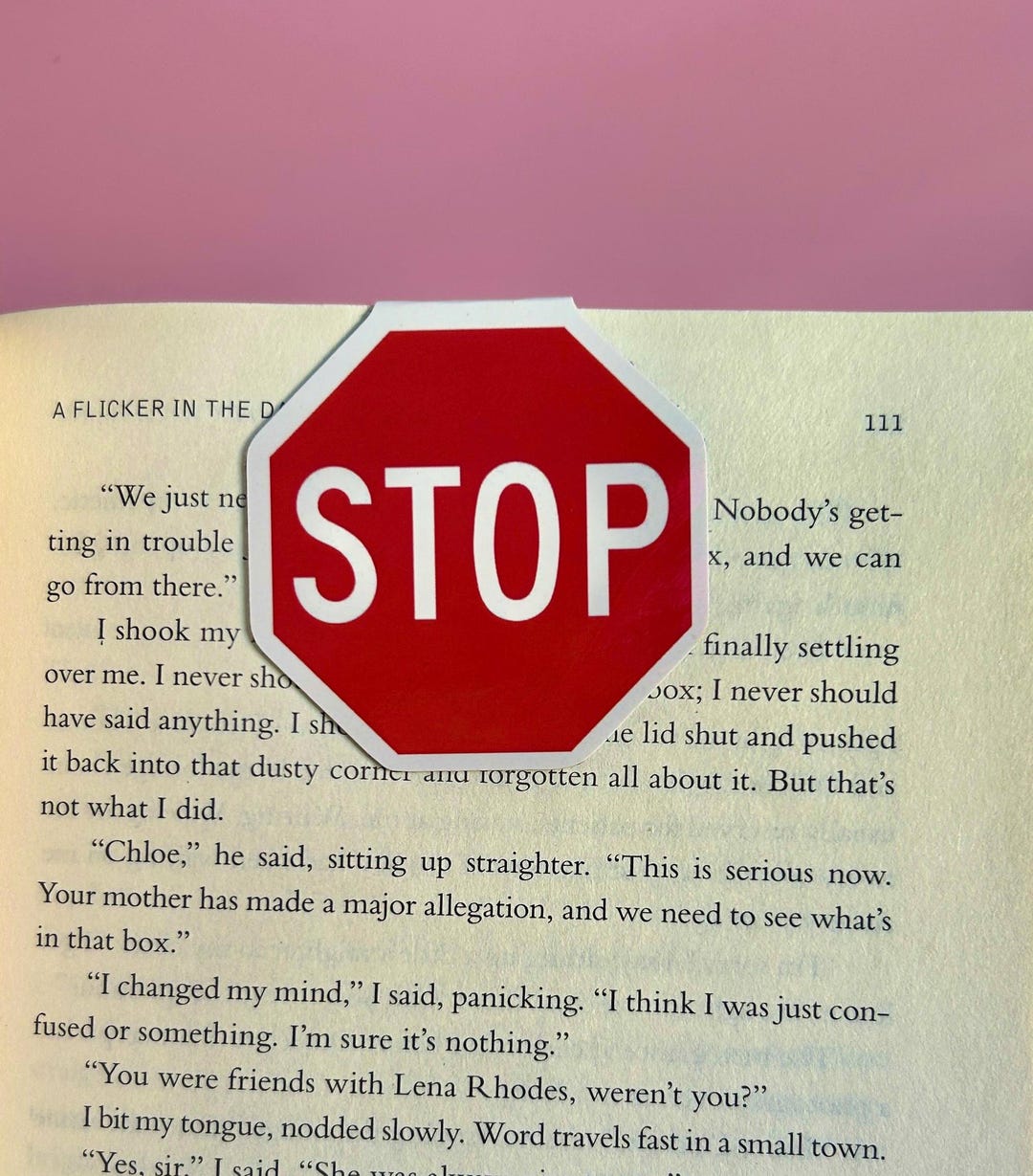 Stop Sign Magnetic Bookmark Funny Bookmark Gift for Book Lovers ...