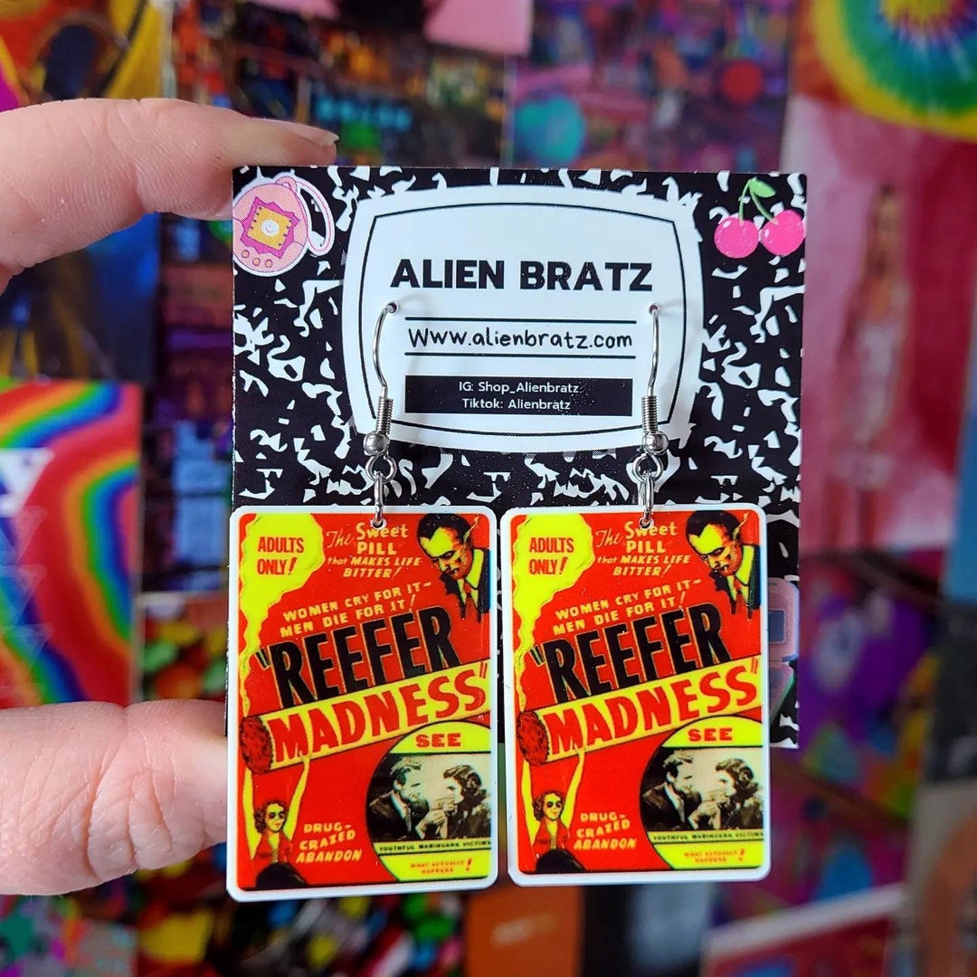 Reefer Madness Earrings Movie Earrings Movie Poster Handmade Earrings ...