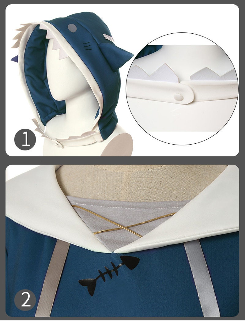 Gawr Gura Vtuber Hololive Hoodie Cosplay Costume Anime - Etsy Canada