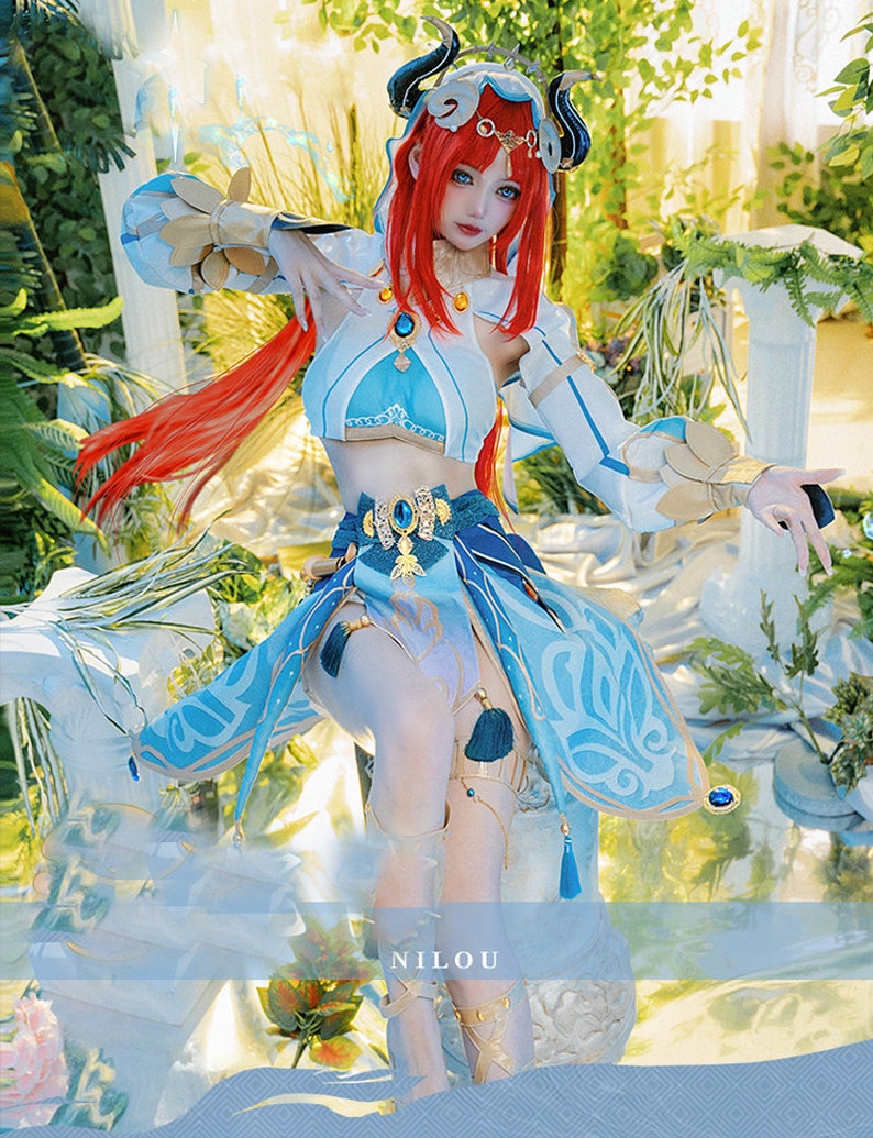 Genshin Impact Nilou Cosplay Costume Nilou Dress Wig And Shoes Etsy
