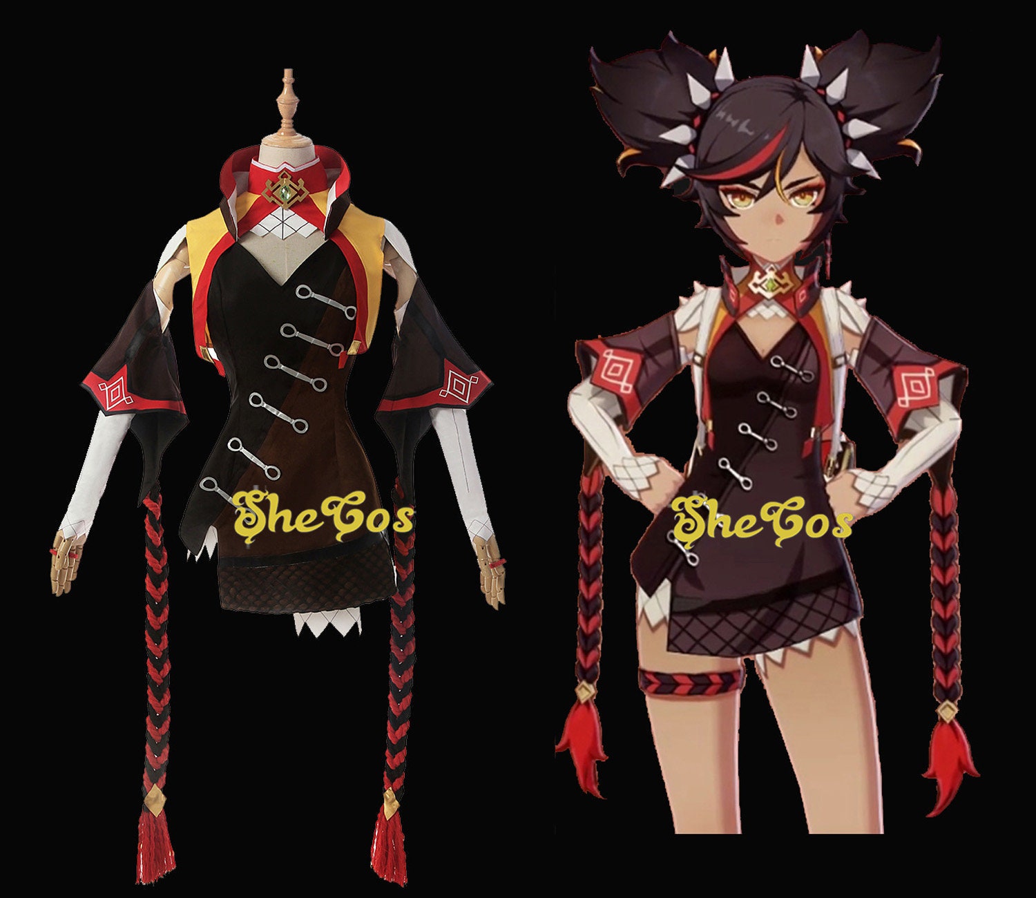 Genshin Impact Xinyan Cosplay Kostüm Xinyan Game Suit Nach Maß Etsyde