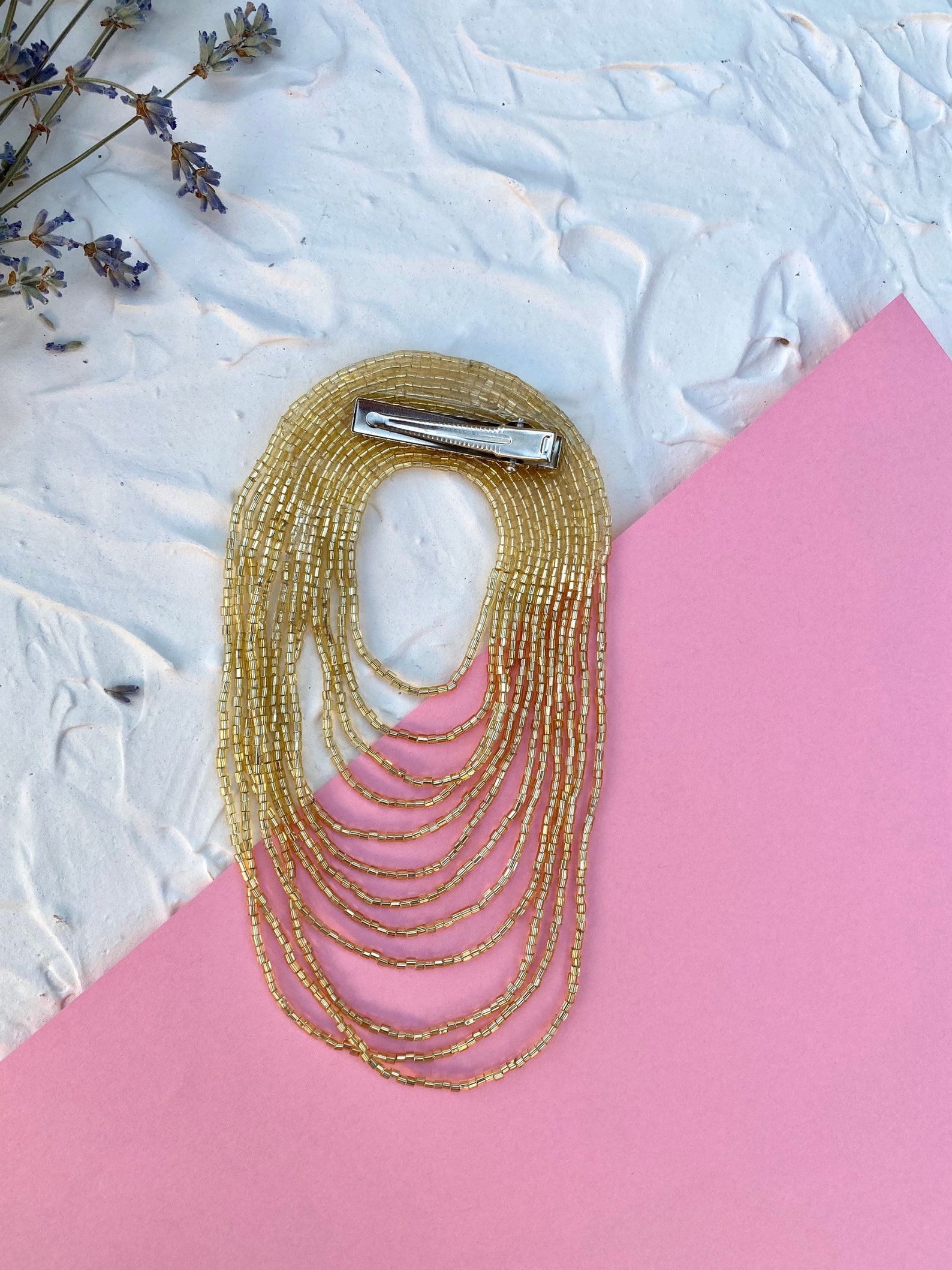 Clip de pelo dorado único accesorio de cabello brillante | Etsy