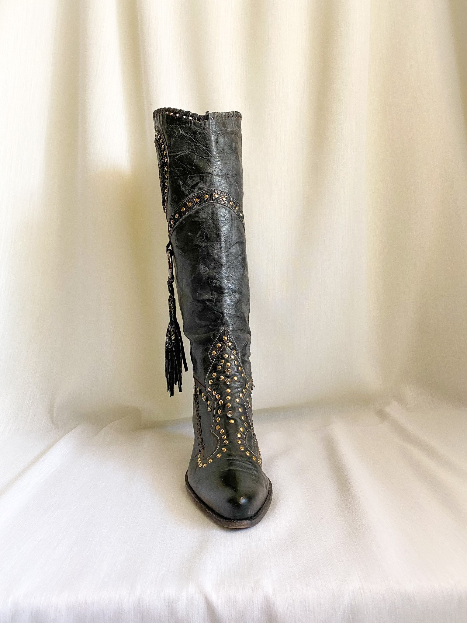 El Vaquero Boots Snake cowboy boots women shoes cowboy brown | Etsy