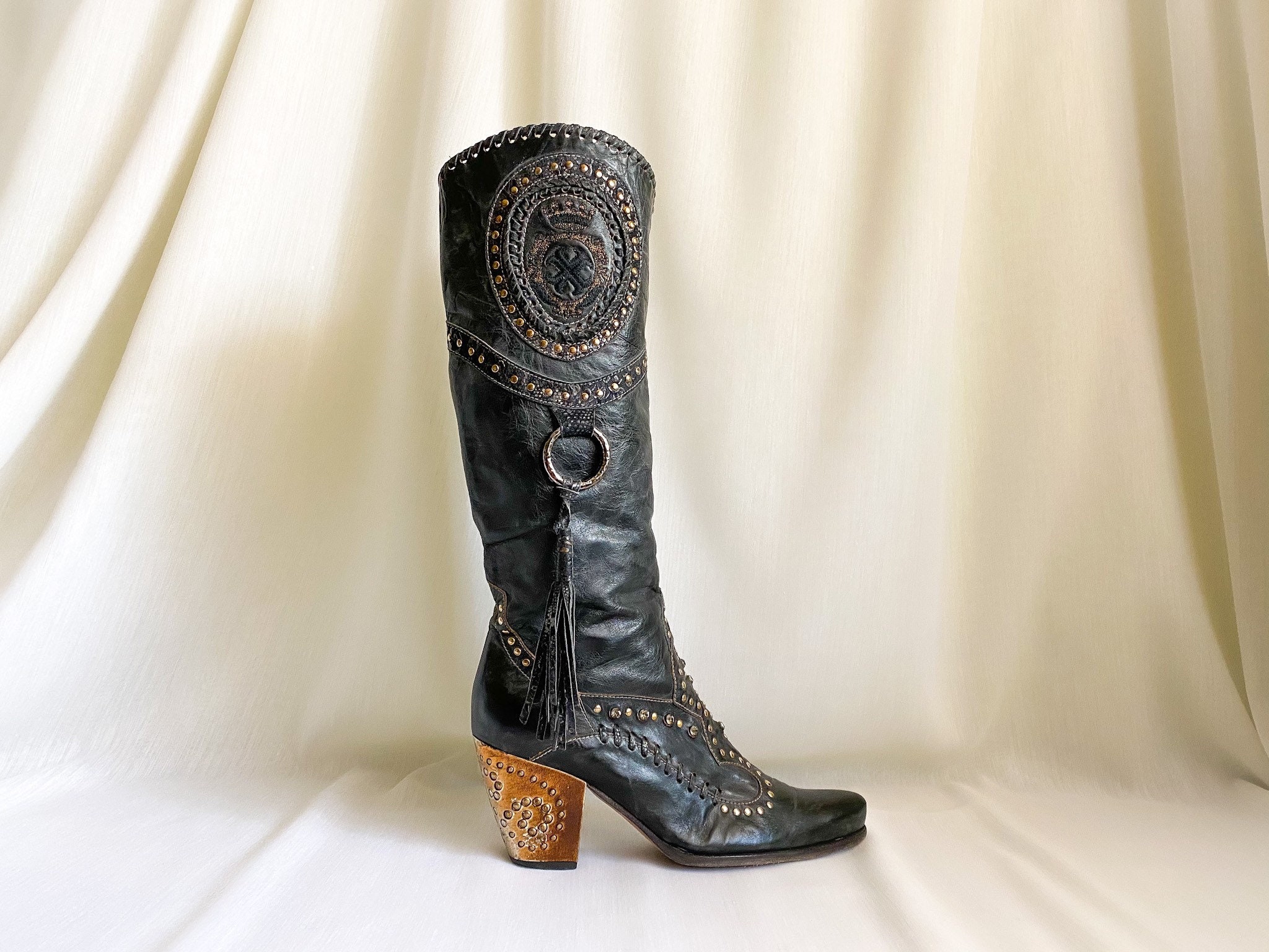 El Vaquero Boots Snake cowboy boots women shoes cowboy brown | Etsy