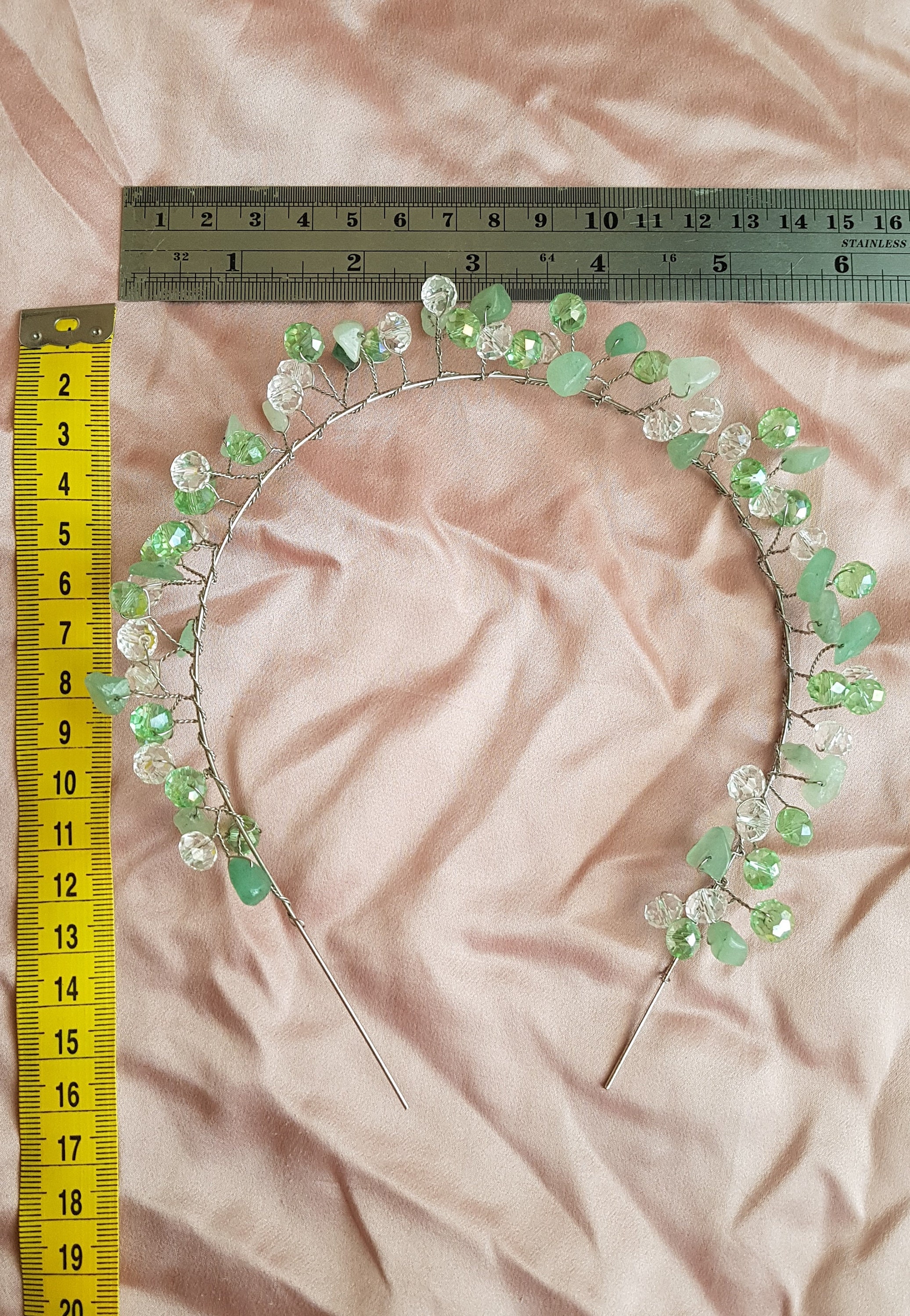 Green Earth Tones Rhinestone Headpiece Headband, Hair Accessory, Crown ...