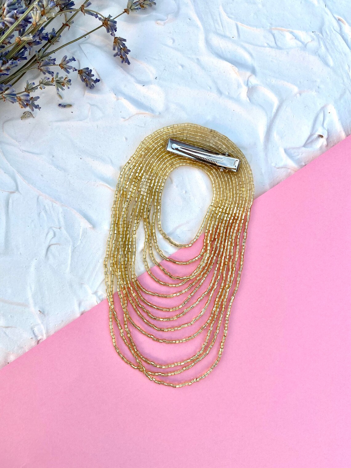 Clip de pelo dorado único accesorio de cabello brillante | Etsy