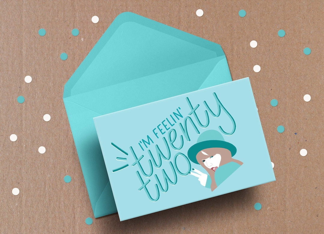 Taylor Swift 22nd Birthday Card | Digital Card | Printable Card | 5x7 ...