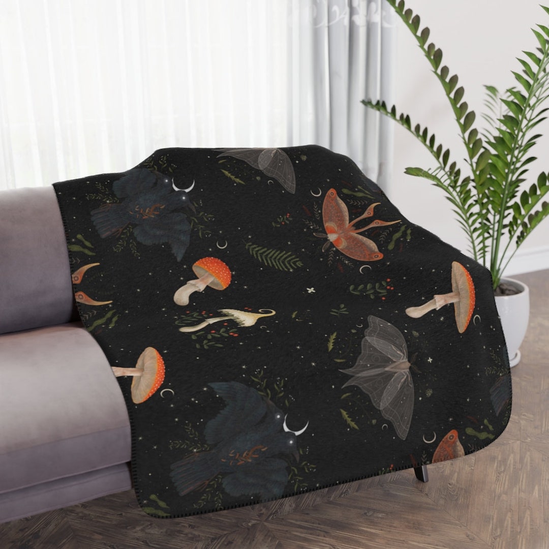 Cottagecore Mushroomcore Blanket | Soft Boho Blanket | Witchy Home - Etsy