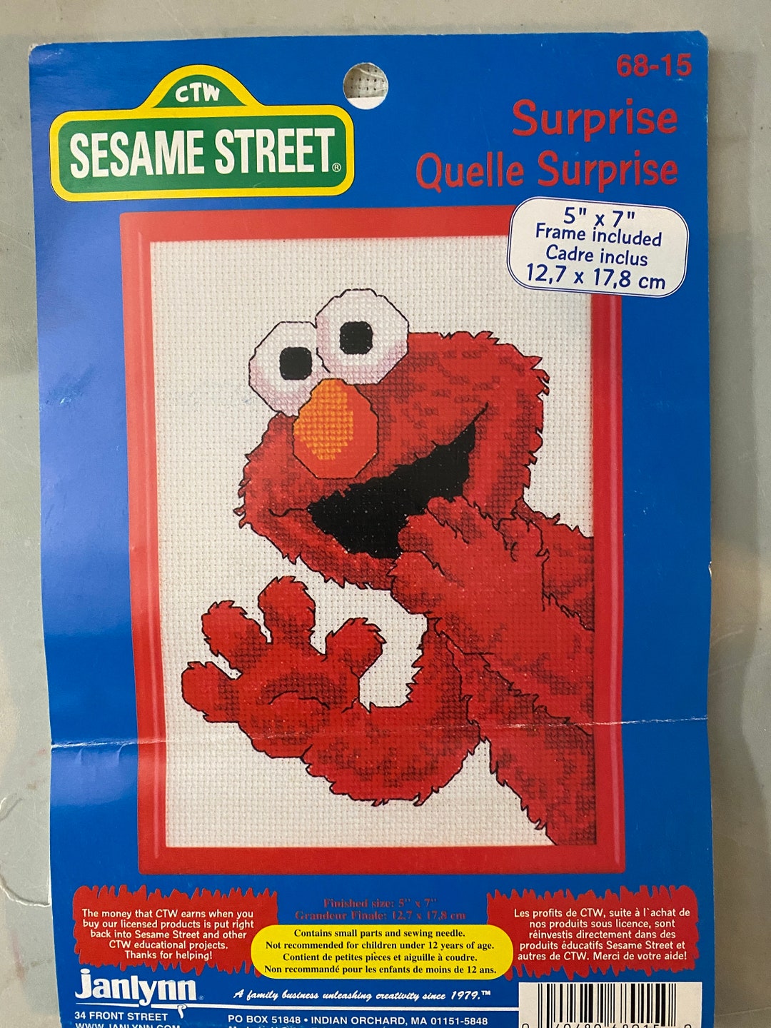 Janlynn Sesame Street Elmo Counted Cross Stitch NIP 68-15 - Etsy