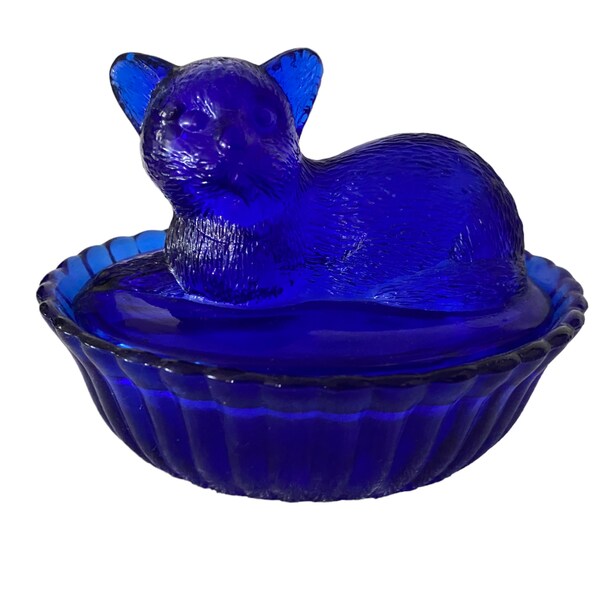 Blue Glass Cat - Etsy