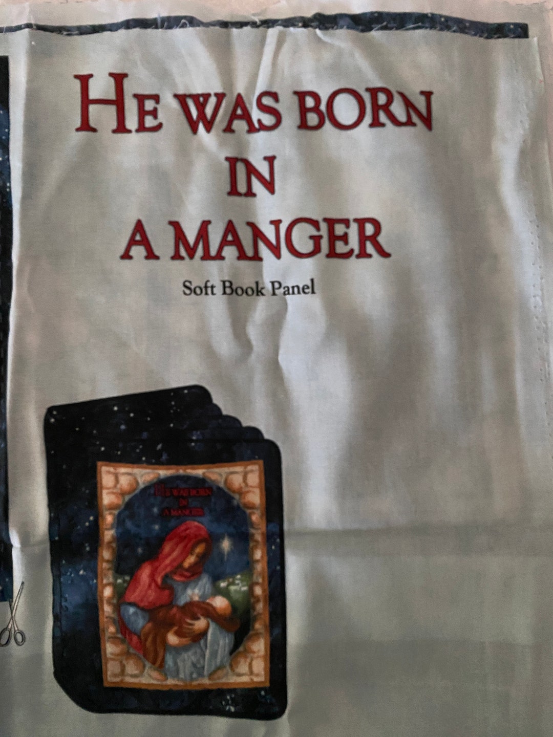 He Was Born in A Manger Childrens Fabric Panel Book DIY 10 - Etsy