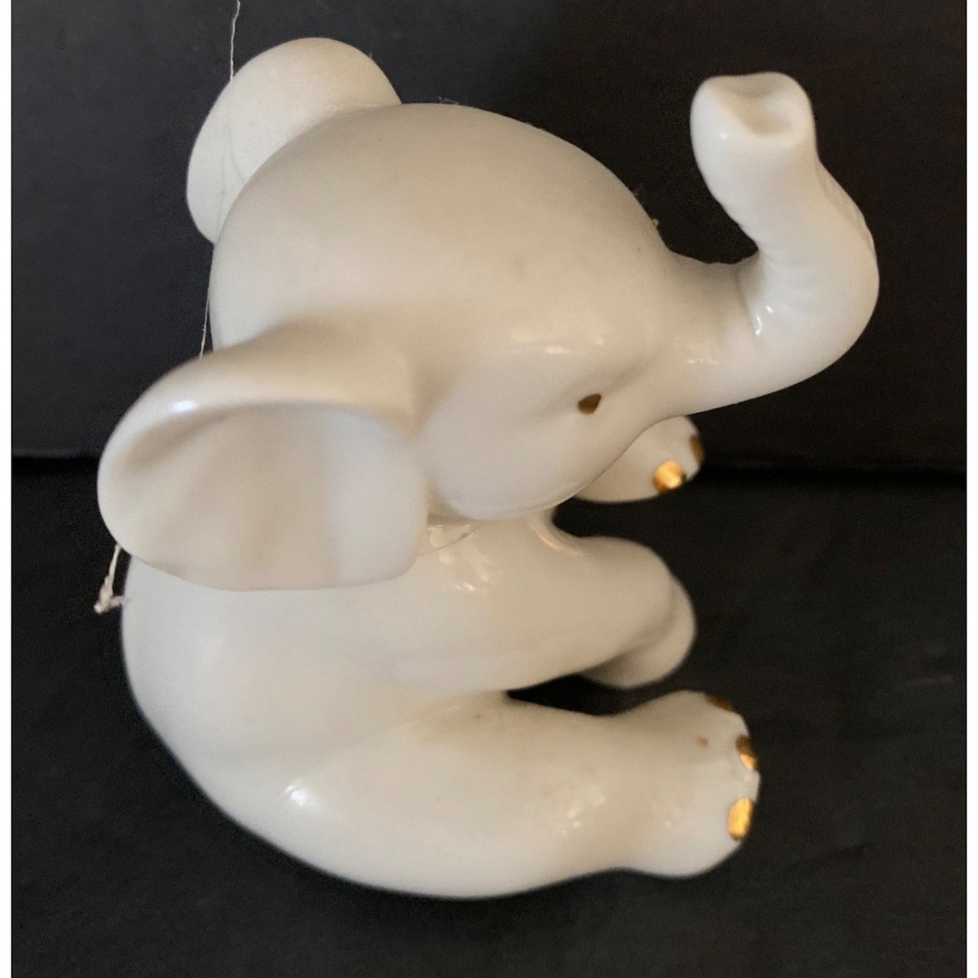Lenox Elephant Figurine 2.5 Tall Ivory 24 Kt Gold Vintage Trunk Up - Etsy