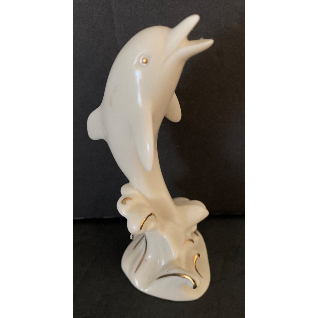 Vintage Lenox Porcelain Dolphin Figurine 4 Ivory Porcelain With Gold - Etsy