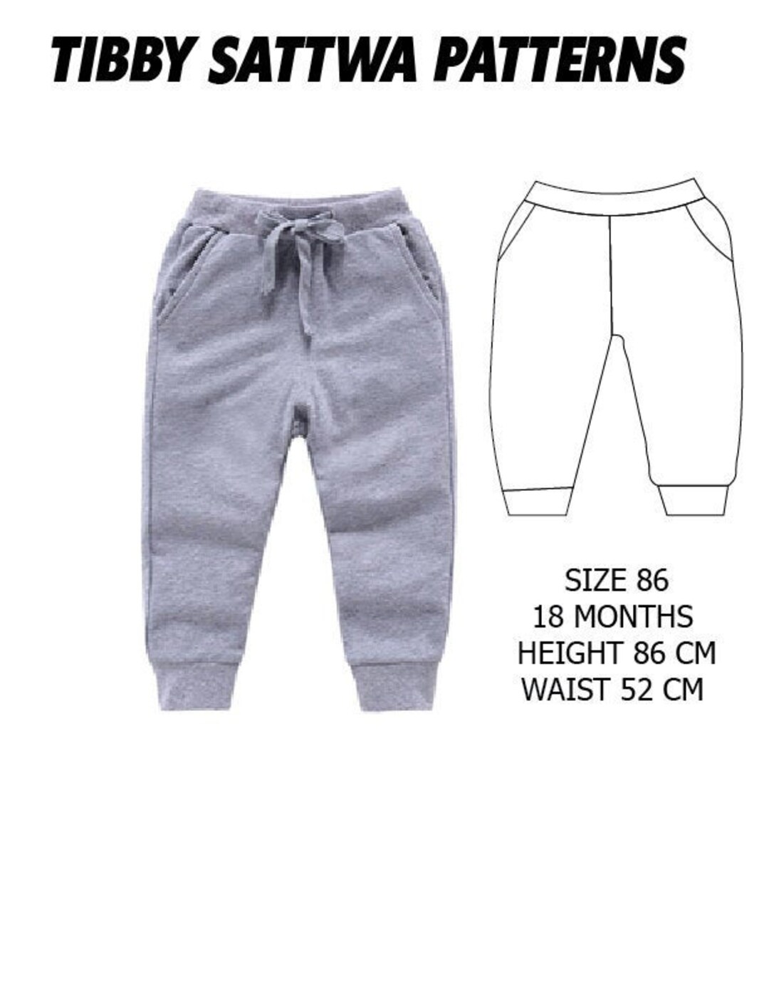 Jogger Sewing Pattern PDF, Baby Jogger Pattern PDF, Kids Jogger Pattern ...