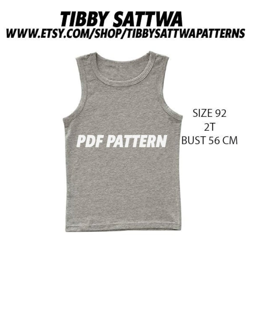 TANK TOP Kids T-shirt Pattern Pdf, Boys T-shirt Pattern, Kids Sewing ...