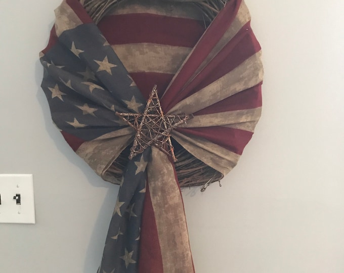 Patriotic Rustic Wreath | Etsy