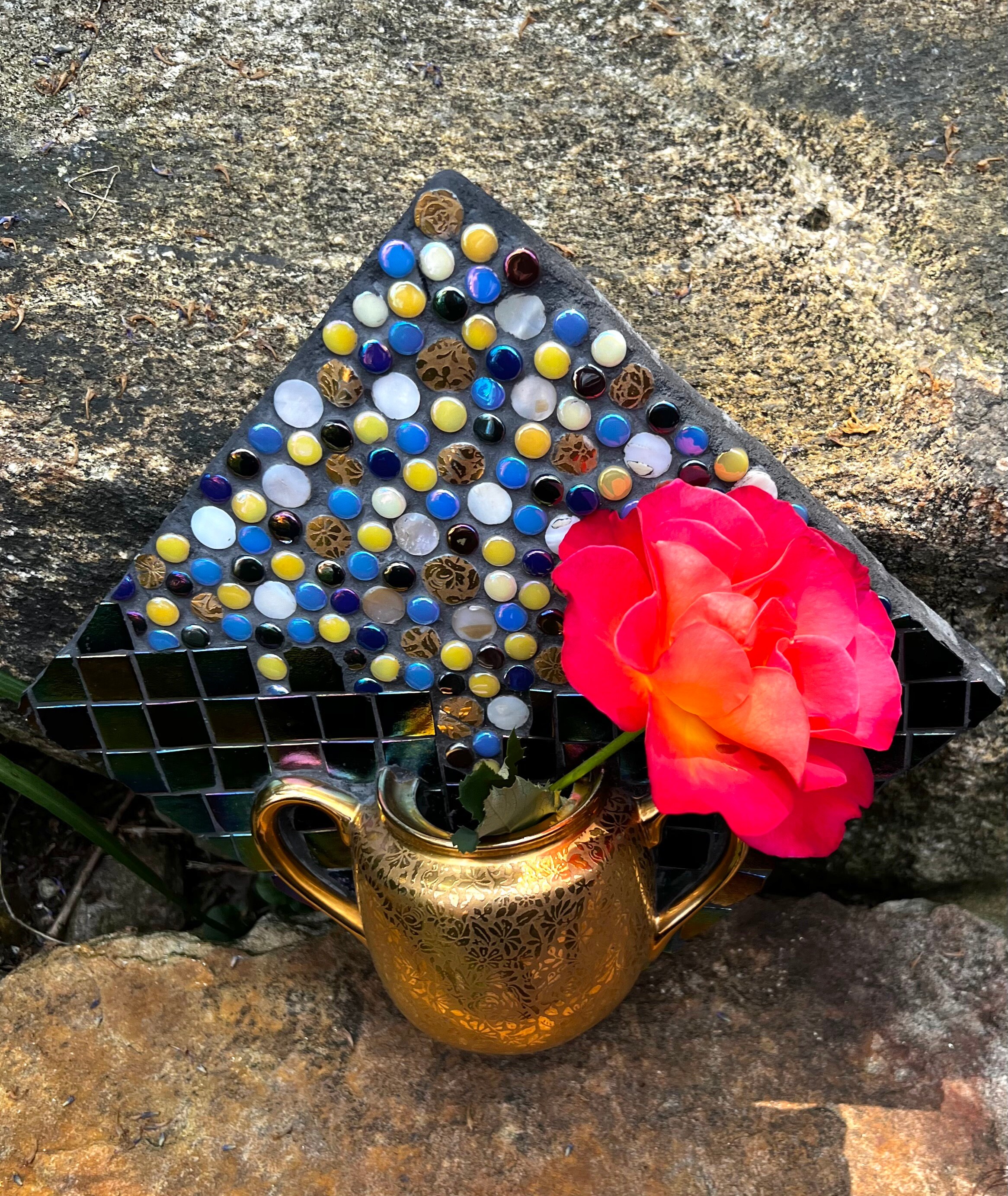 Wall Mosaic Small Planter Upcycled/ Recycled Vintage China for Dry or ...