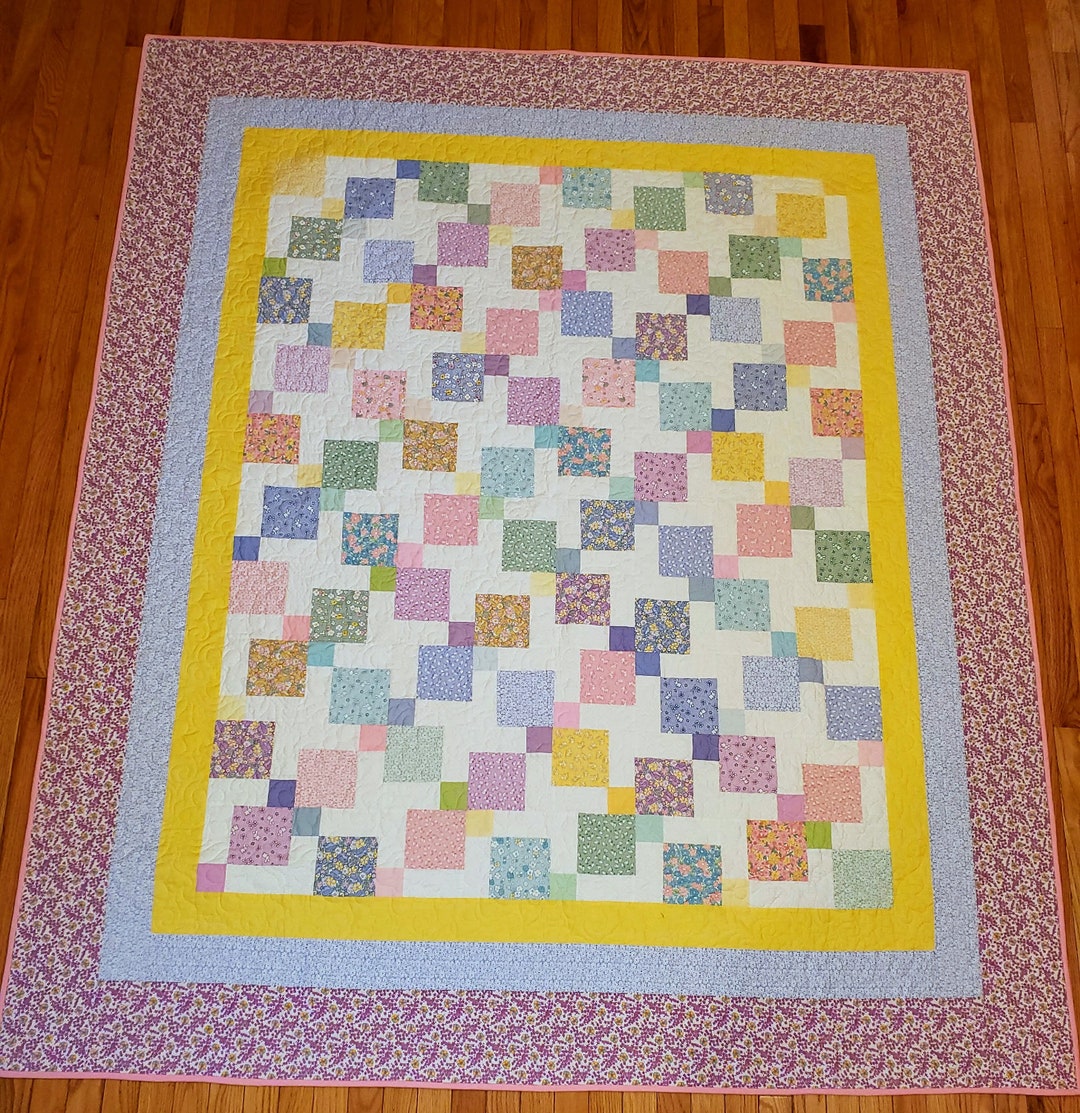 Twin/full Quilt in Pastel 1930's Reproduction Fabrics - Etsy