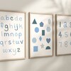 Set of 3 Alphabet and Shapes Nursery Art Prints, Education Wall Decor ...
