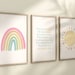 Pastel You Are My Sunshine Set of 3 Nursery Art Prints, Sun, Rainbow ...
