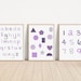Set of 3 Lavender Alphabet and Shapes Nursery Art Prints - Etsy