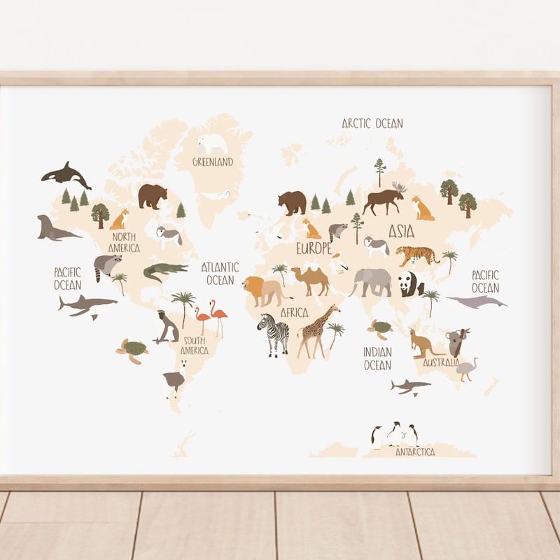 Nursery Map Art - Etsy