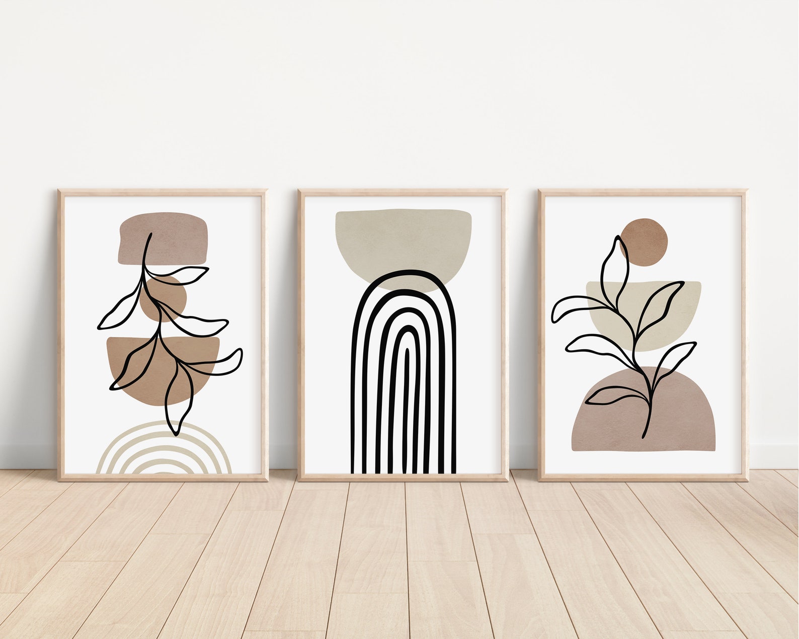 Set of 3 Boho Abstract Wall Art Prints Boho Wall Decor Set of - Etsy