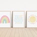 Pastel You Are My Sunshine Set of 3 Nursery Art Prints, Sun, Rainbow ...