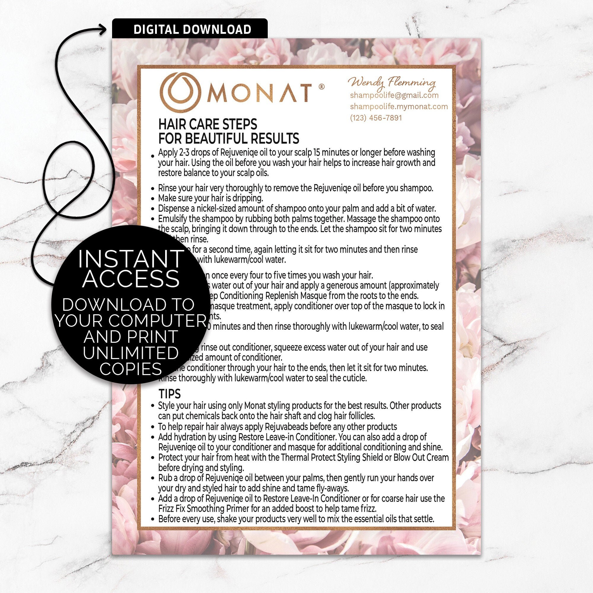 Paper & Party Supplies Templates Monat Care Instructions Monat ...