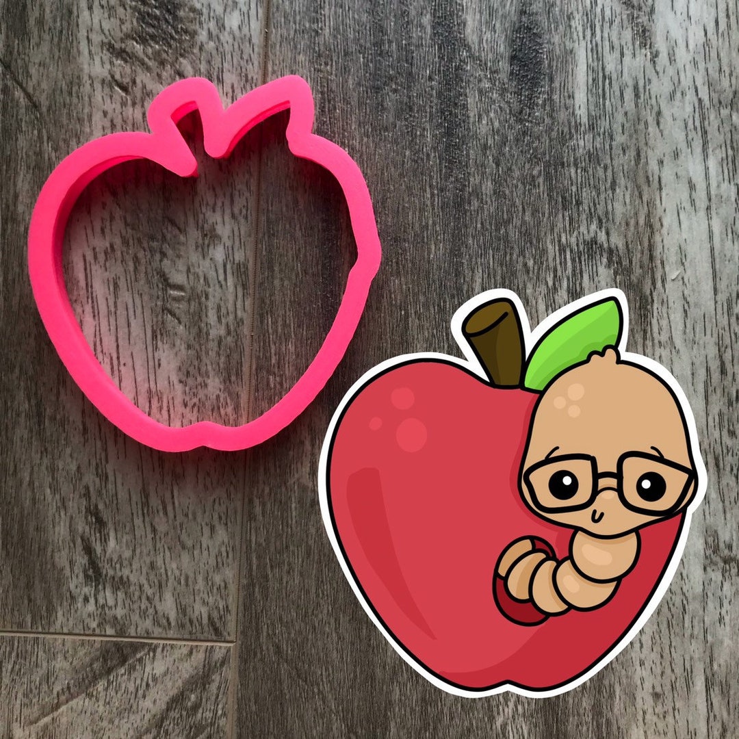 Worm in Apple Cookie Cutter - Etsy