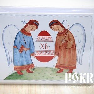 Orthodox Easter Cards, Angels With the Egg, XB - Etsy