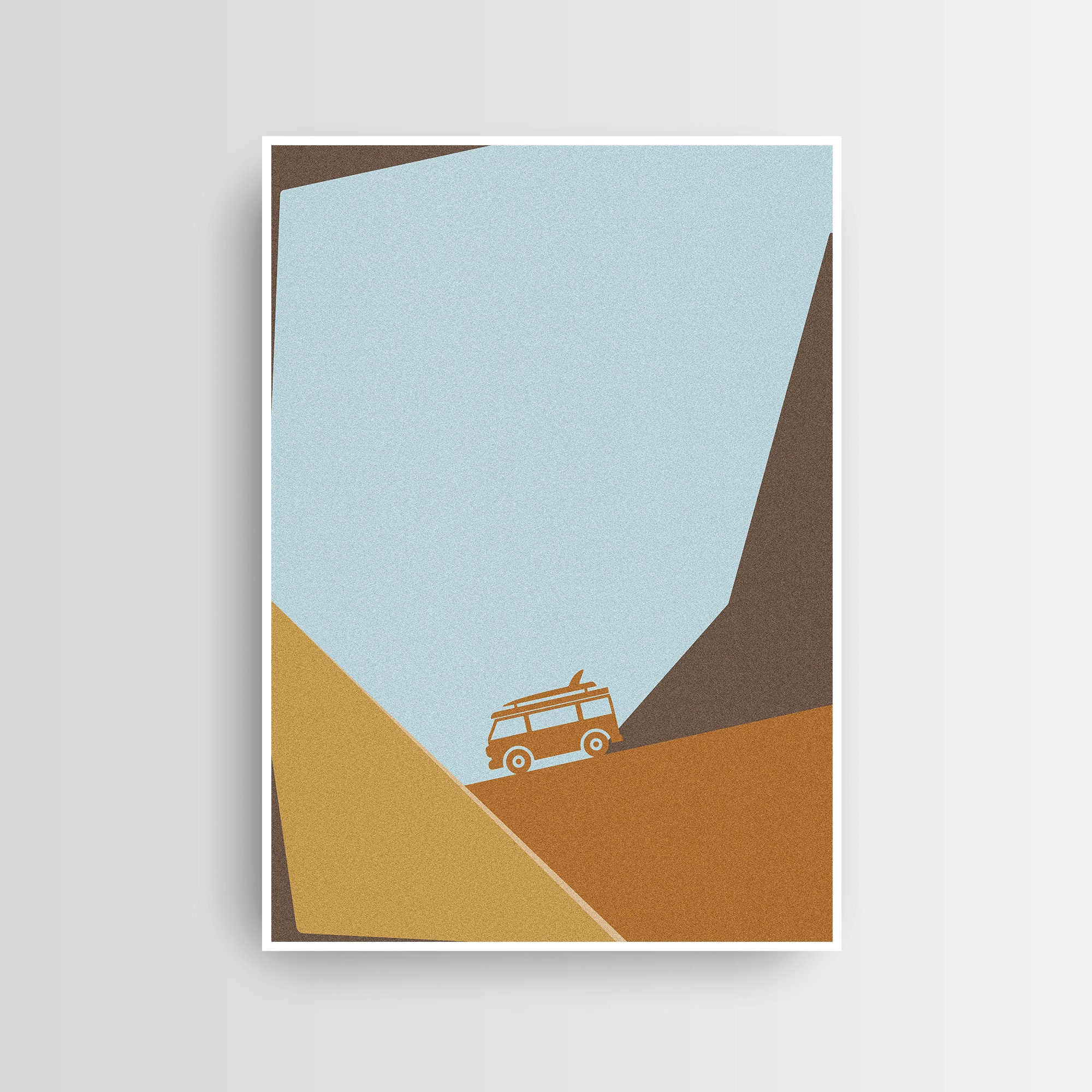 Wave Surf Surfer Surfer Van Surfing Poster Set of Two - Etsy