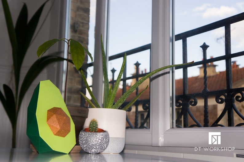 Avocado Paper Model Patron Papercraft Origami DIY - Etsy Ireland