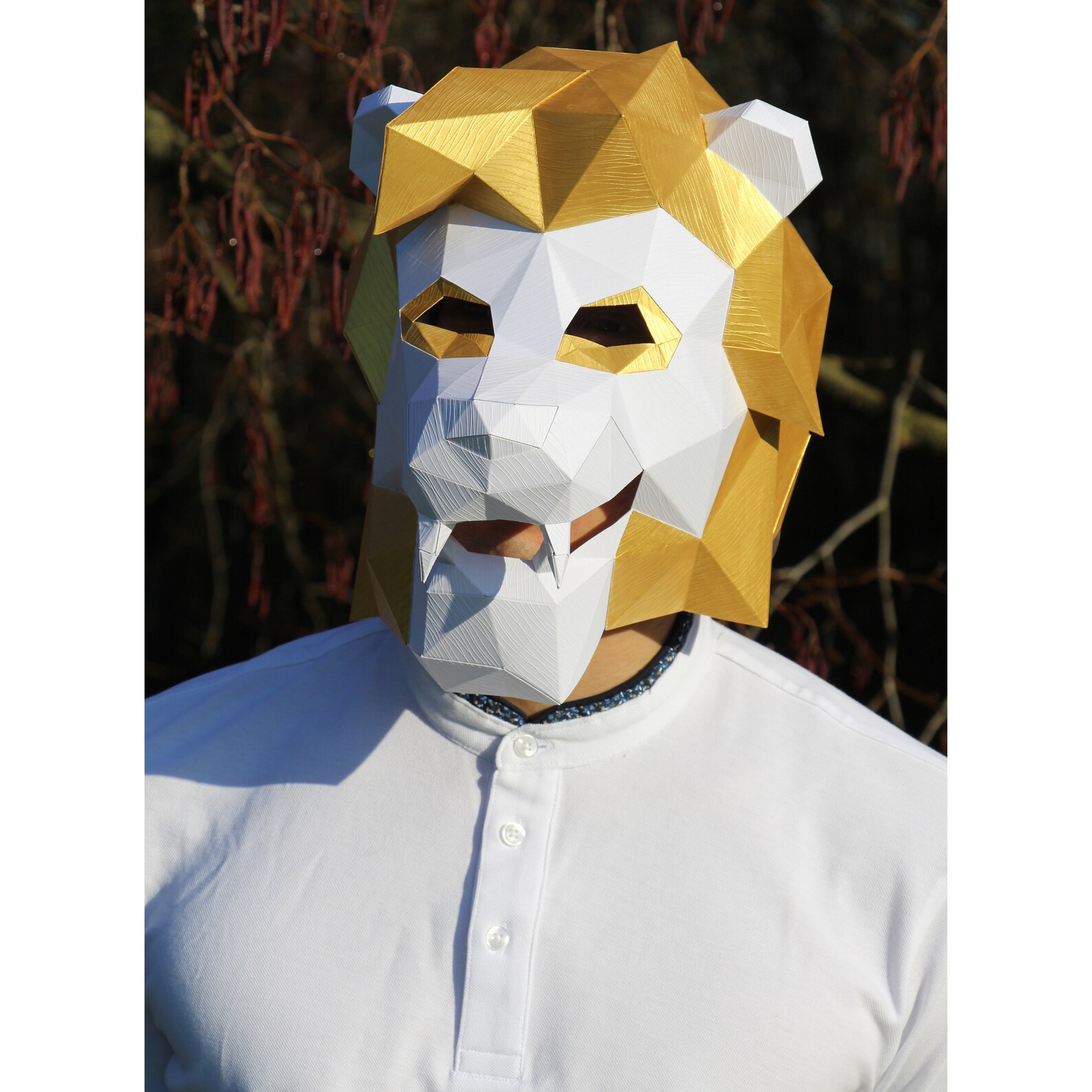 Lion Mask Paper Model Patron Papercraft Origami DIY - Etsy