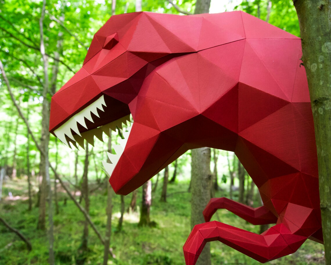 T-rex Paper Model Patron Papercraft Origami DIY - Etsy
