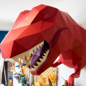 T-rex Paper Model Patron Papercraft Origami DIY | Etsy
