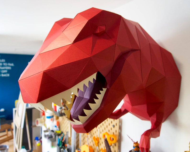 T-Rex Paper Model Patron Papercraft Origami DIY - Etsy 日本