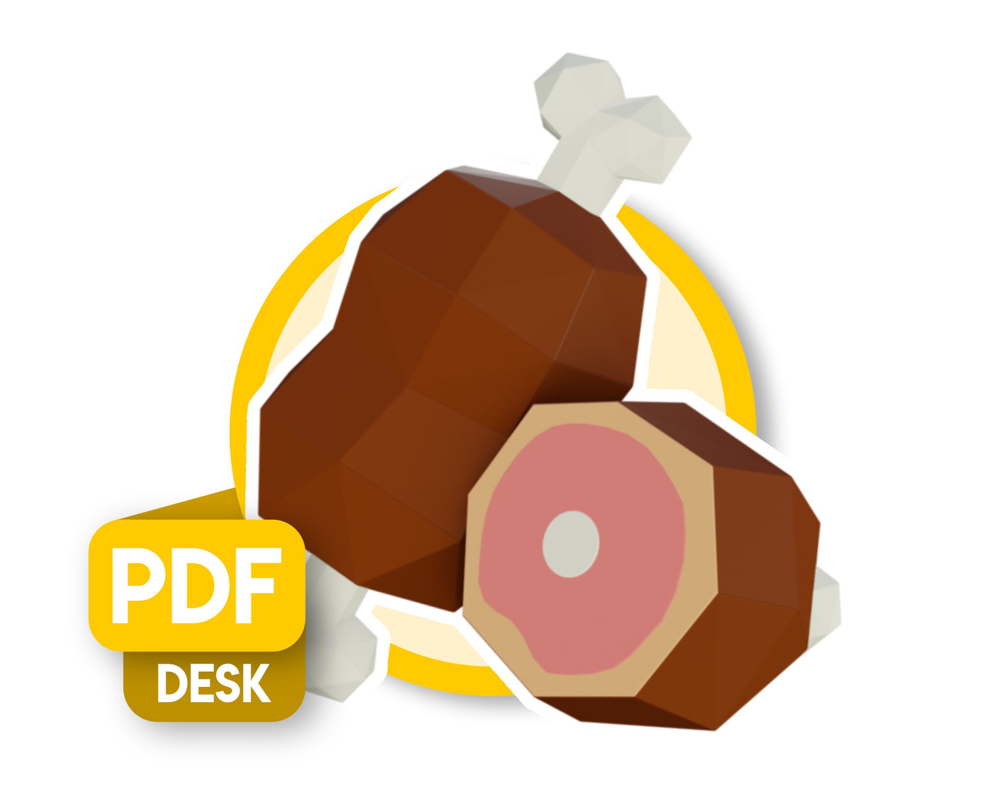 Meat Leg Paper Model Patron Papercraft Papertoy - Etsy