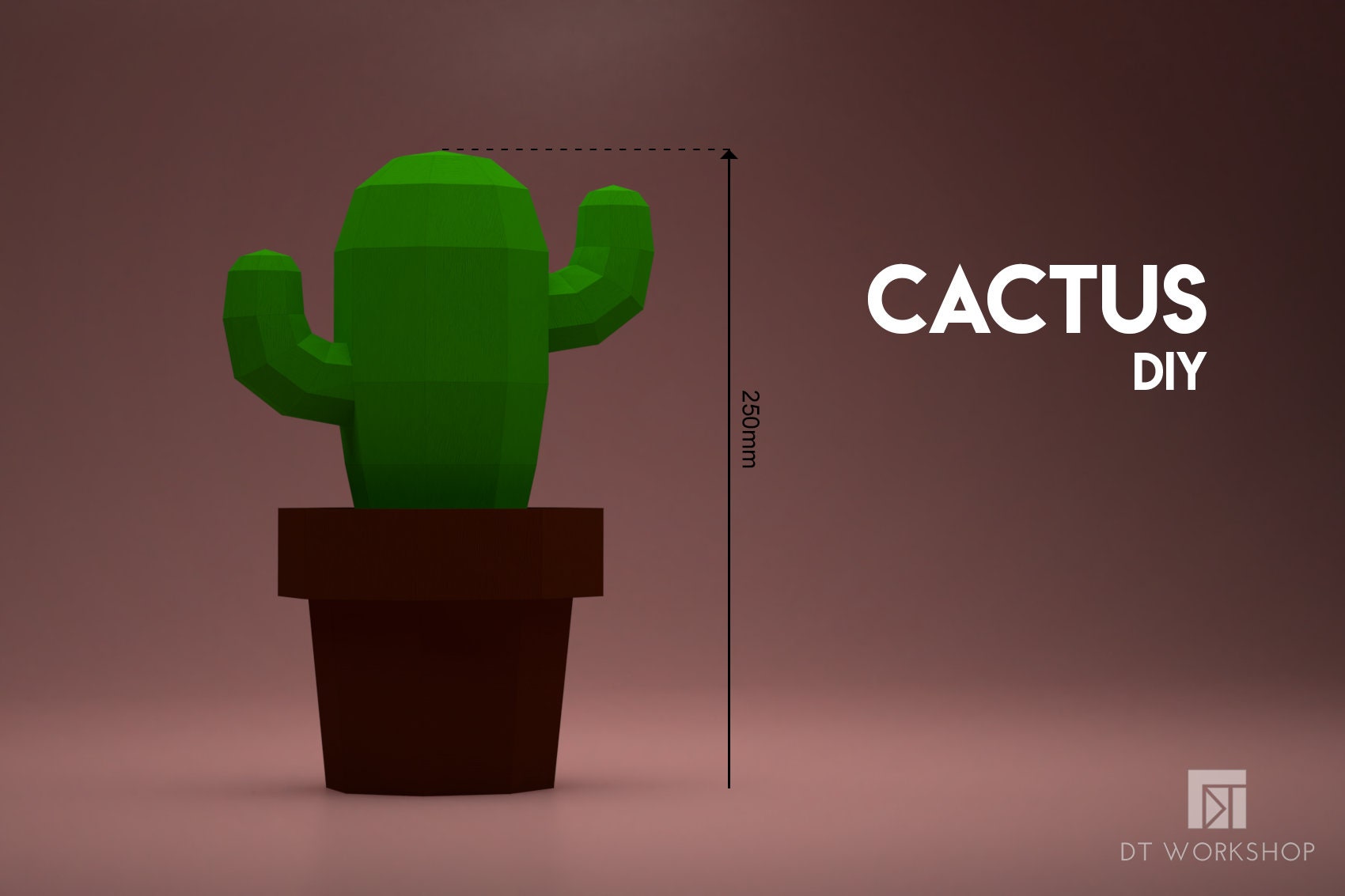 Cactus Paper Model Patron Papercraft Origami DIY - Etsy