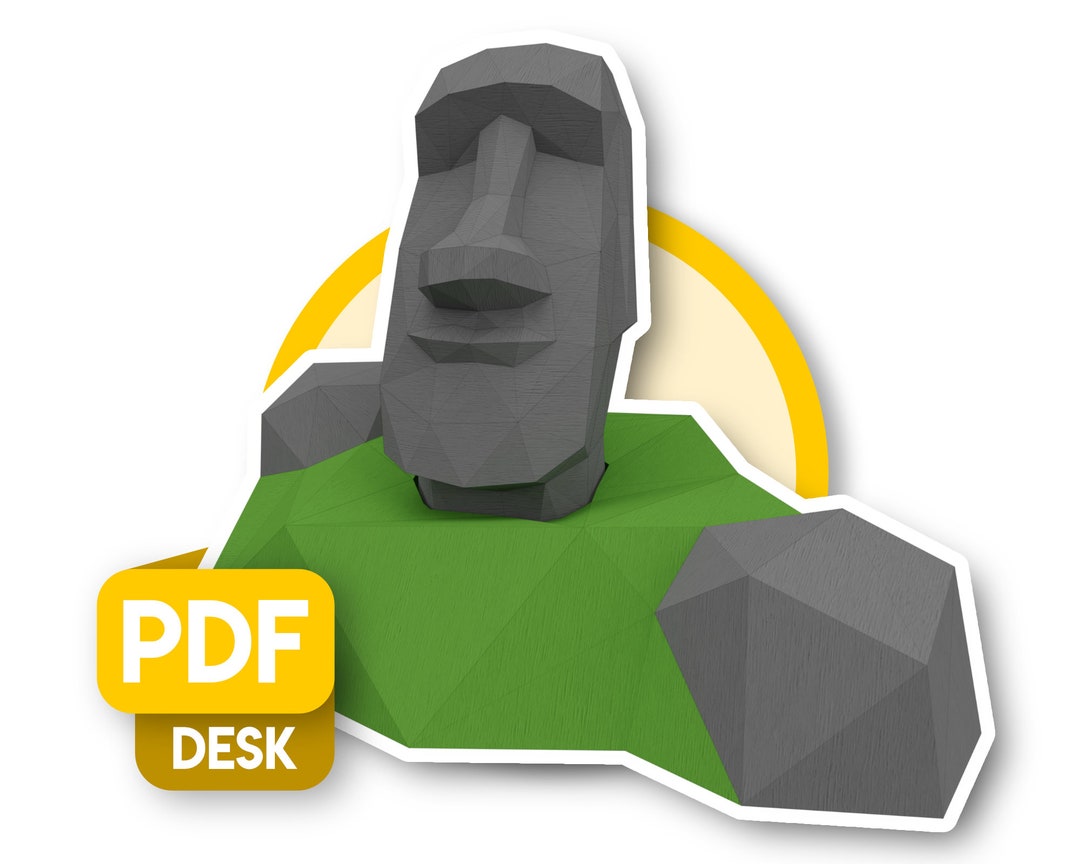 Moai Paper Model Patron Papercraft Origami DIY - Etsy