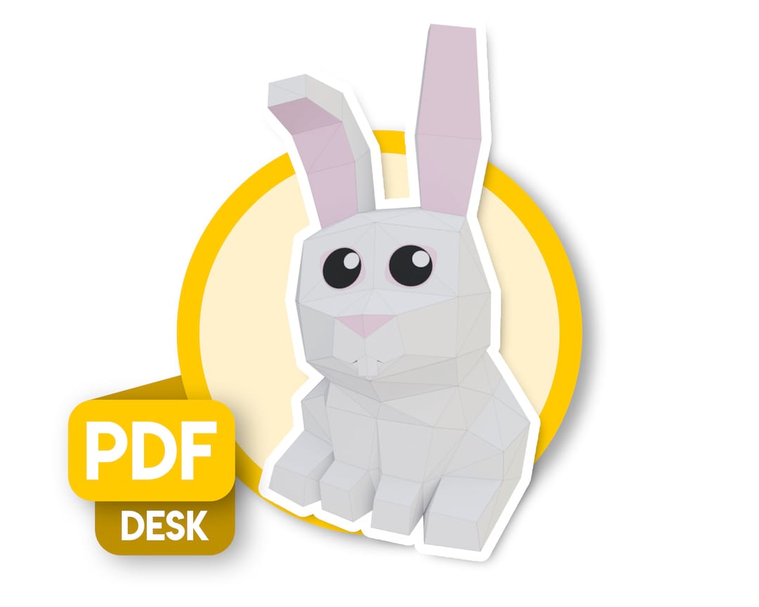 Rabbit Paper Model Patron Papercraft Origami DIY - Etsy
