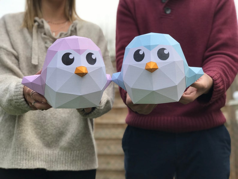 Penguins Paper Model Patron Papercraft Origami DIY - Etsy UK