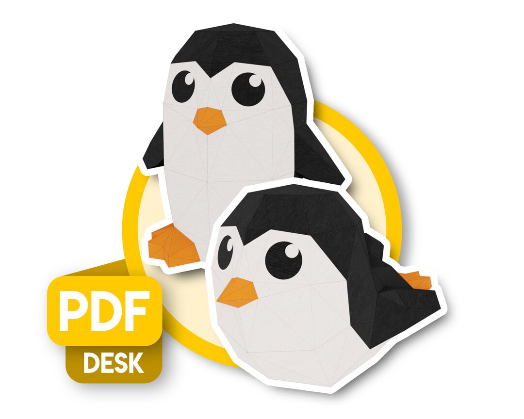 Penguins Paper Model Patron Papercraft Origami DIY - Etsy.de