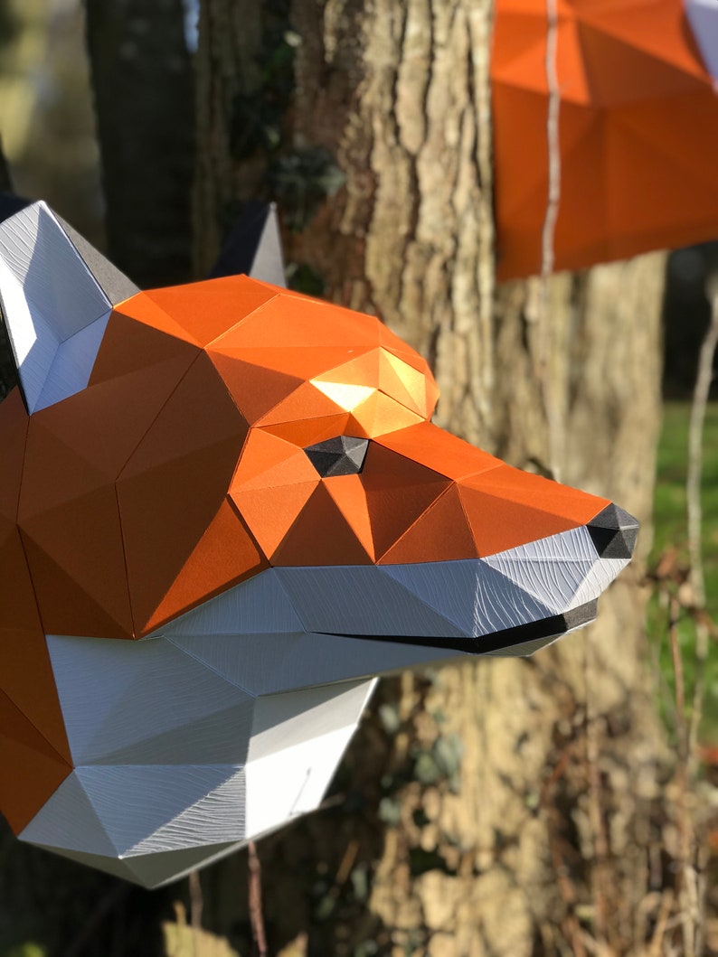 Fox Paper Model Patron Papercraft Origami DIY - Etsy Australia