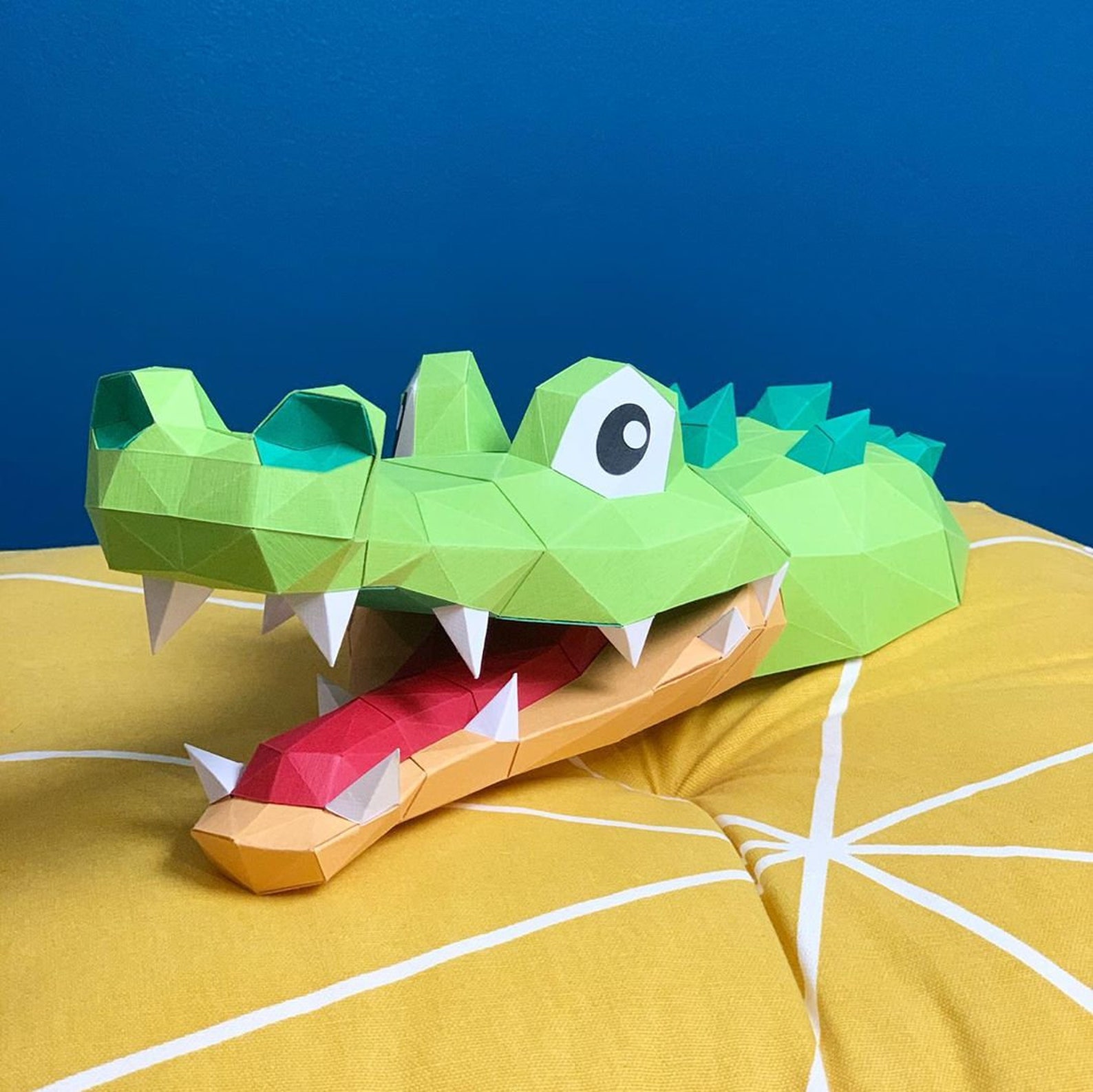 Crocodile Paper Model Patron Papercraft Origami DIY - Etsy
