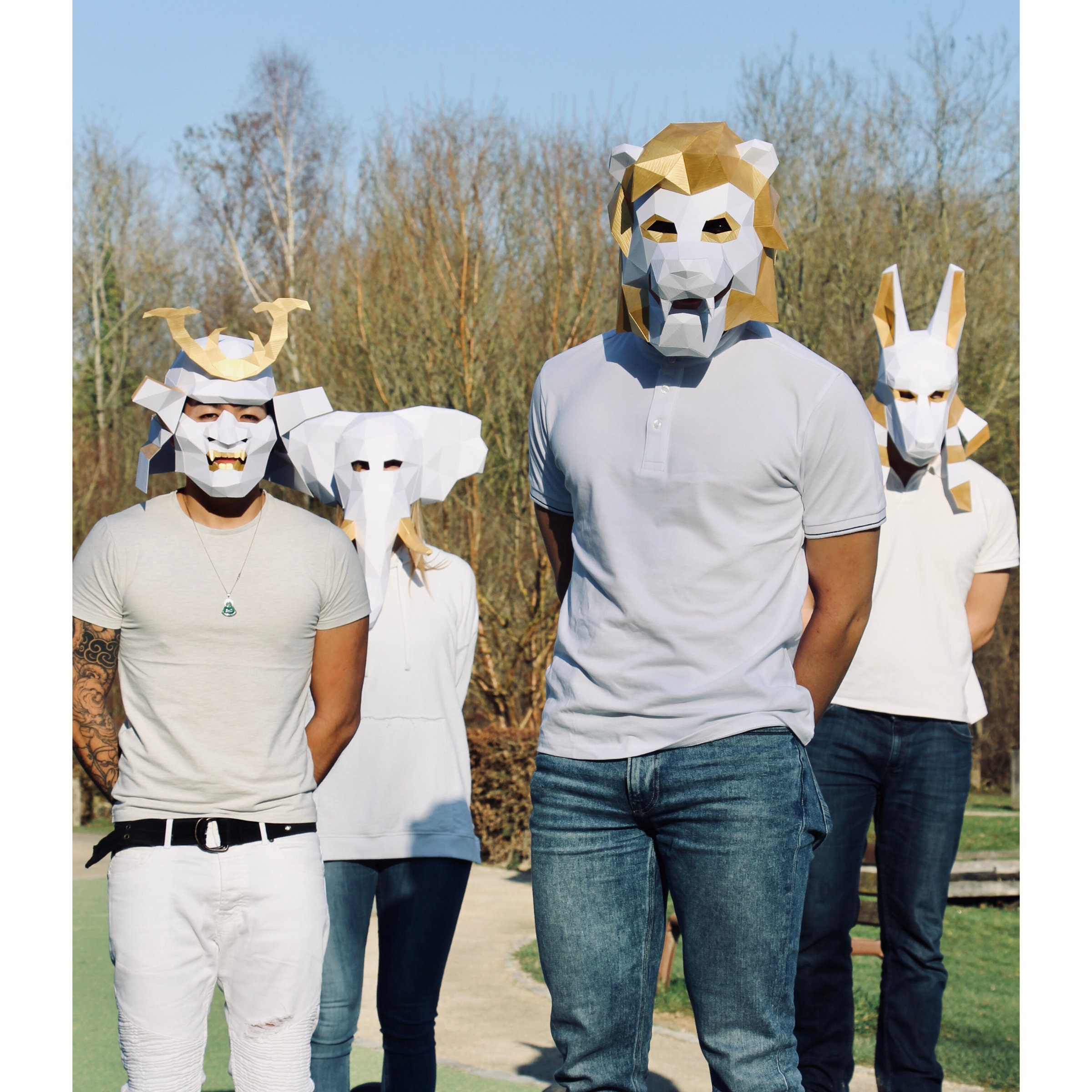 Lion Mask Paper Model Patron Papercraft Origami DIY - Etsy