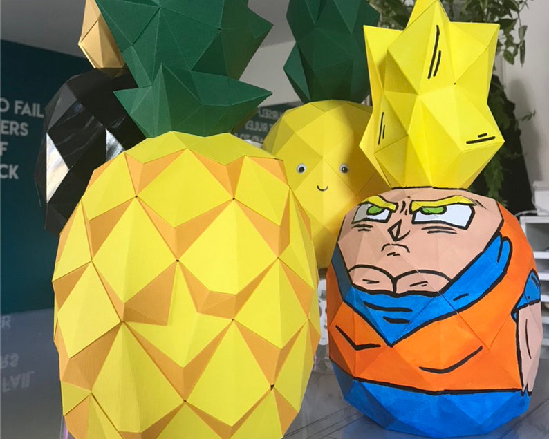 Pineapple Paper Model Patron Papercraft Origami DIY - Etsy