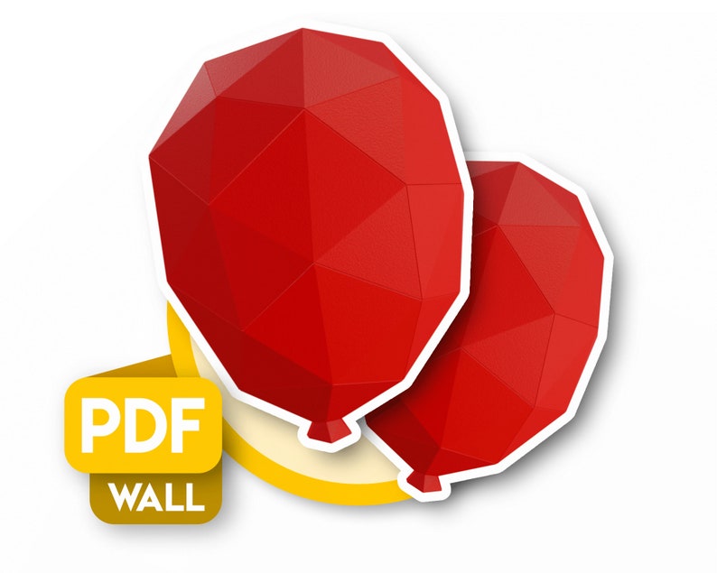 Balloon Paper Model Patron Papercraft Origami DIY - Etsy